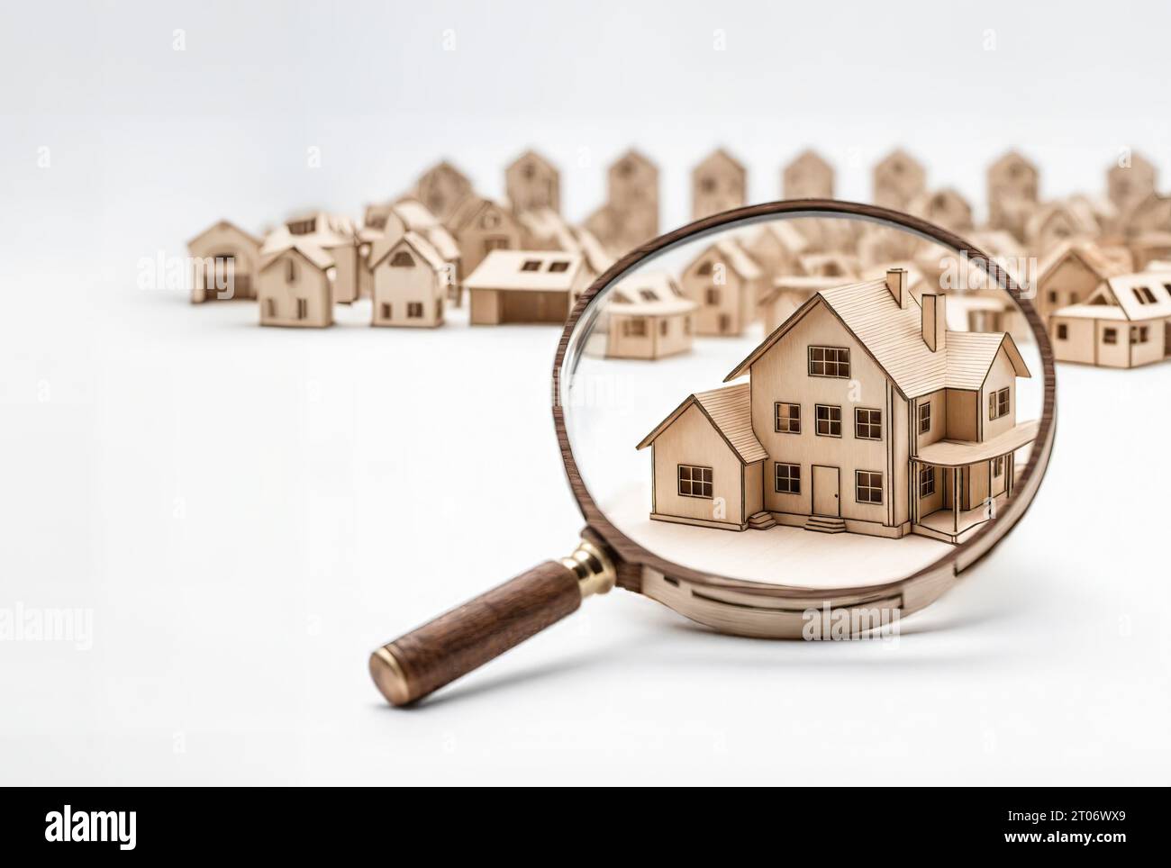 real estate developer plans showing under the magnifying glass the ...