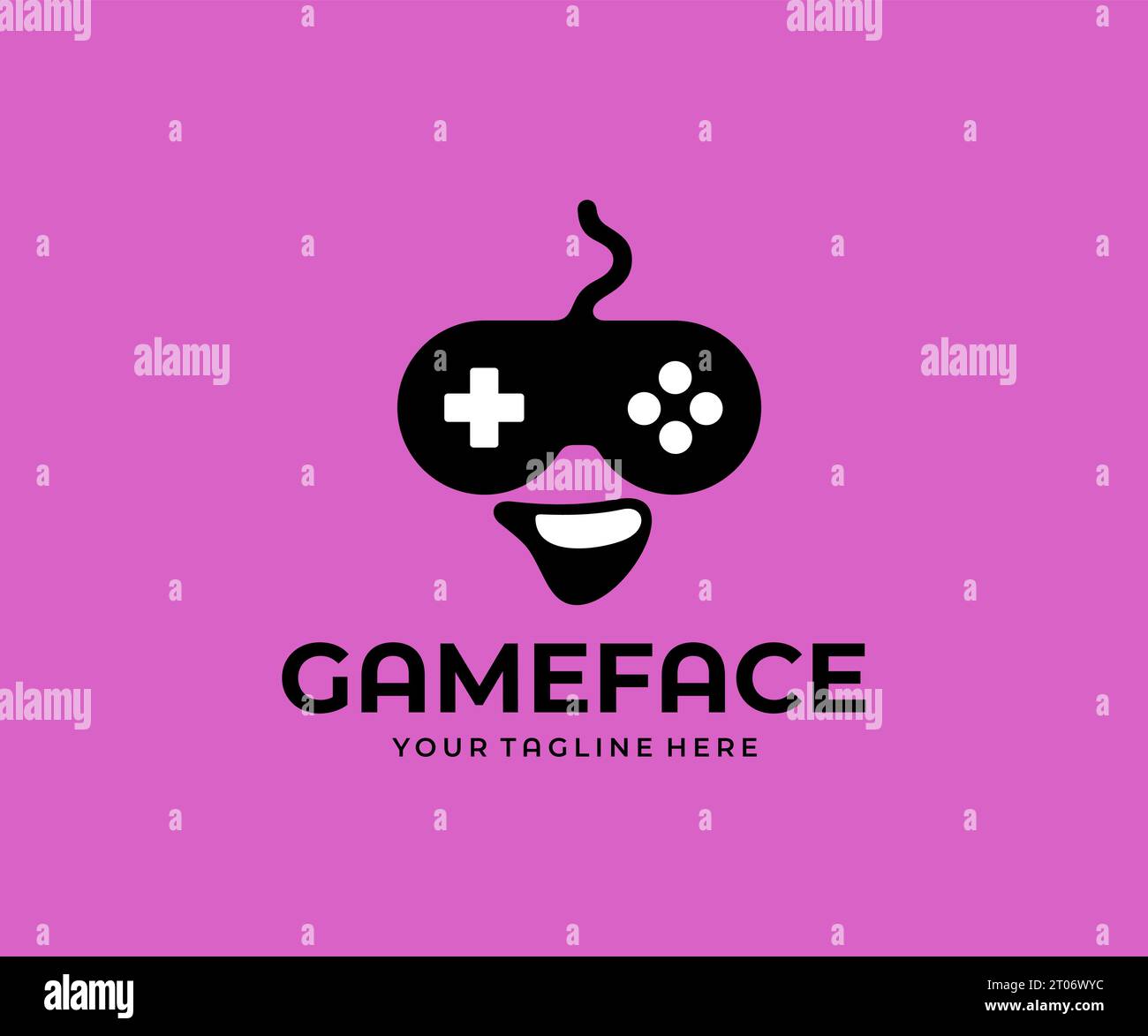 Video game controller or joystick in shape of person face, graphic ...