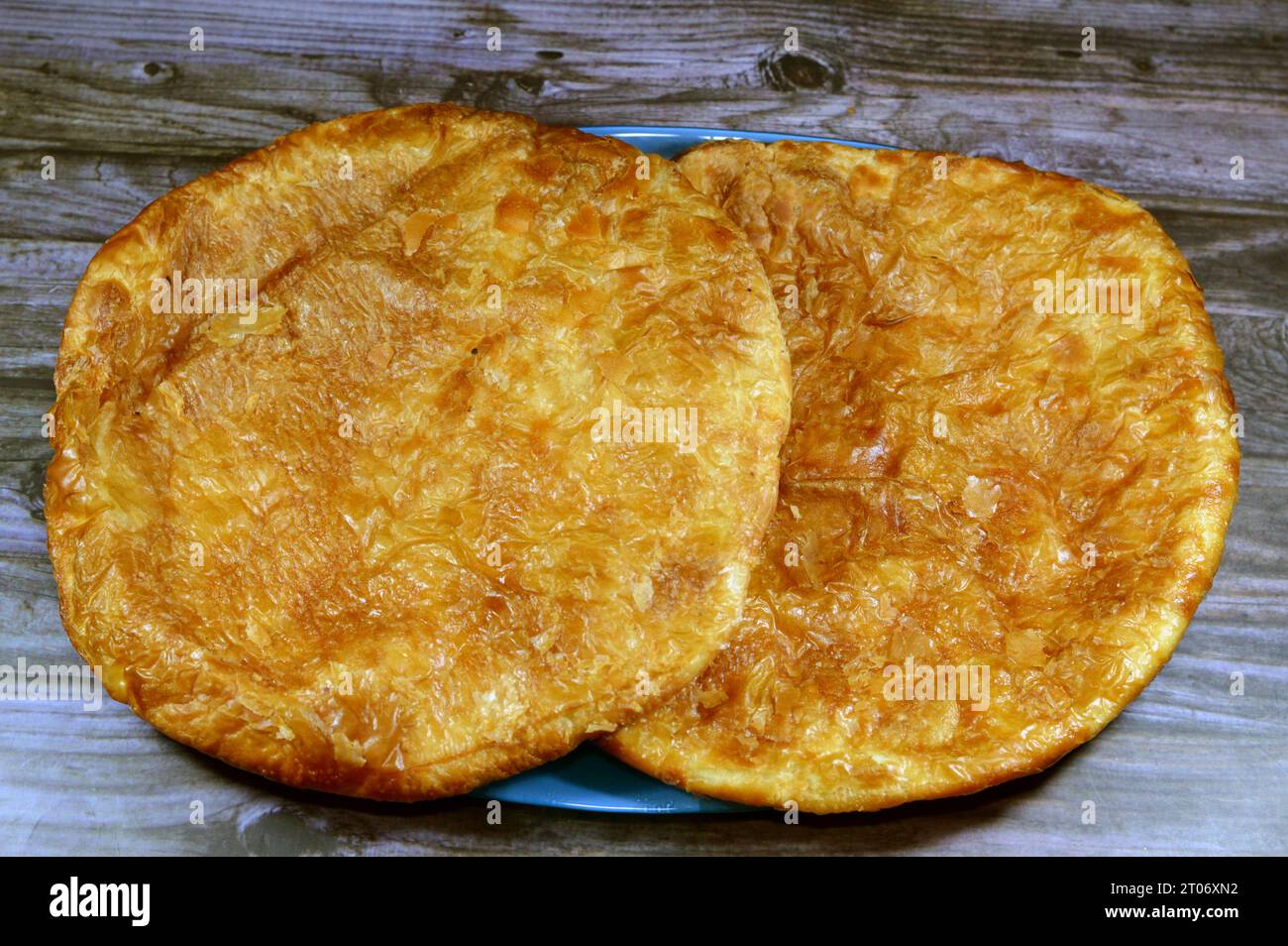 Egyptian Feteer meshaltet, layers upon layers of pastry dough with ...