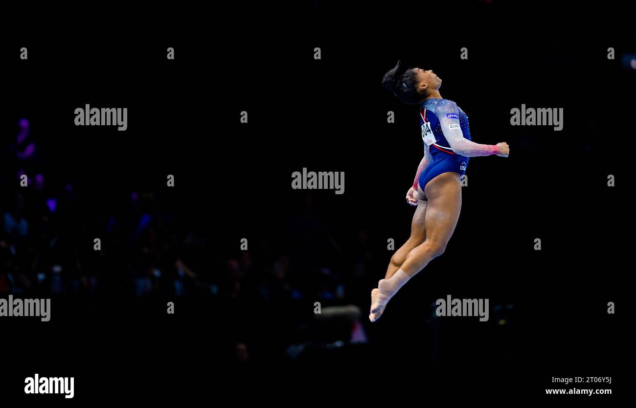ANTWERP - Gymnast Simone Biles in action during the team final at the ...
