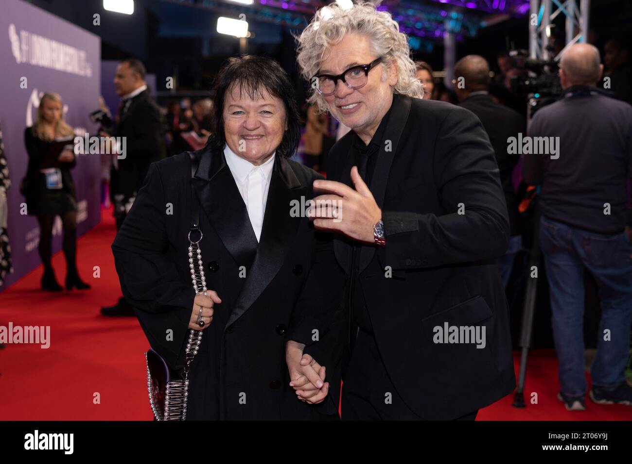 Dalia Ibelhauptaite and Dexter Fletcher pose for photographers upon ...