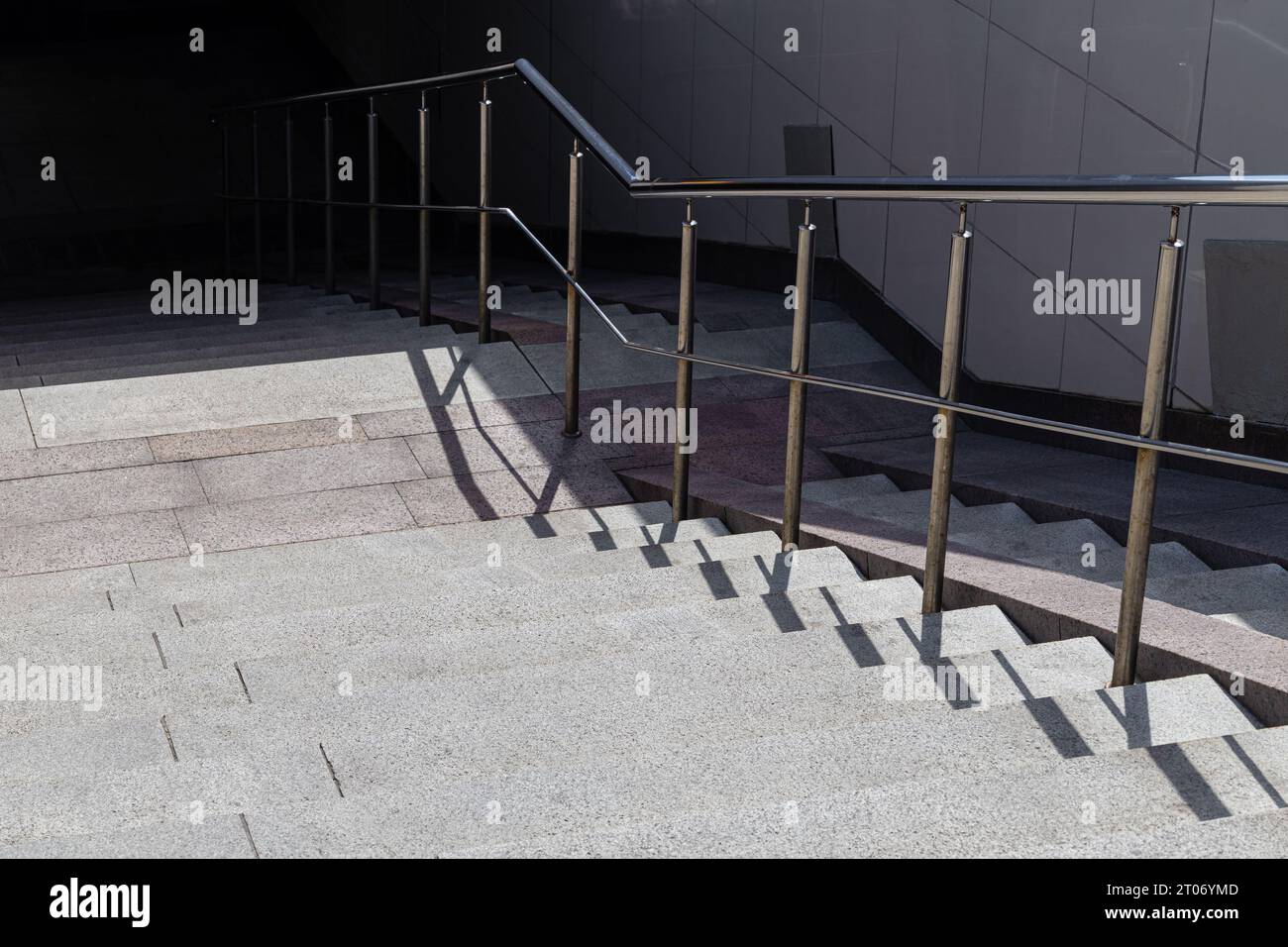 staircase descending into an underground passage without people ...