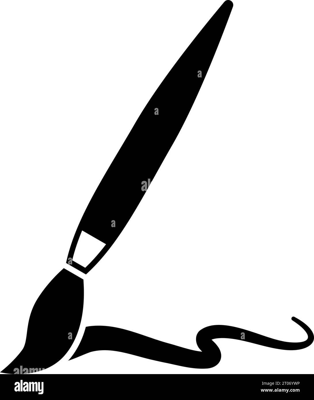 Paint brush with stroke symbol art equipment vector illustration icon ...