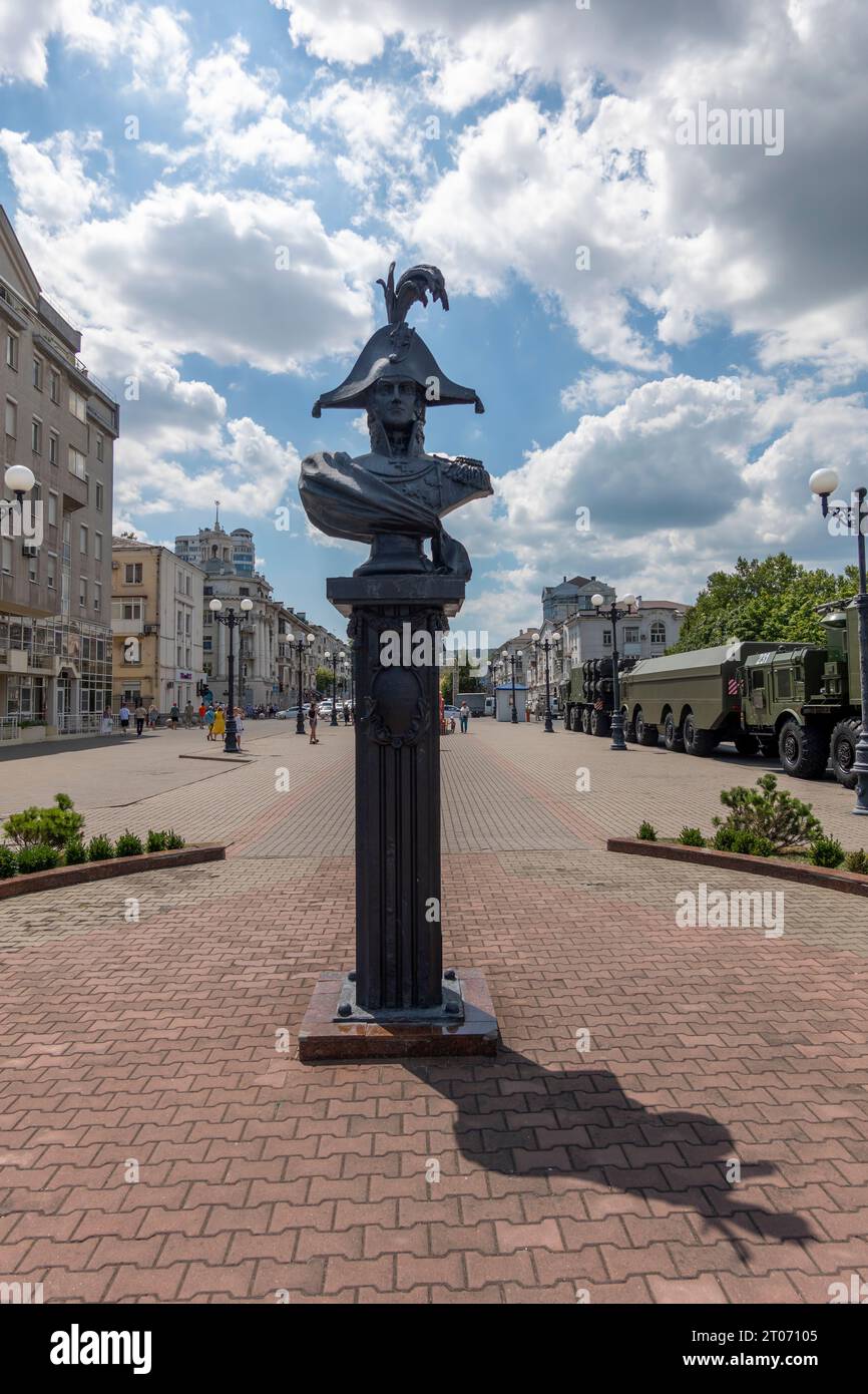 Novorossiysk, Russia 18 August 2023 Monument to the founder of ...