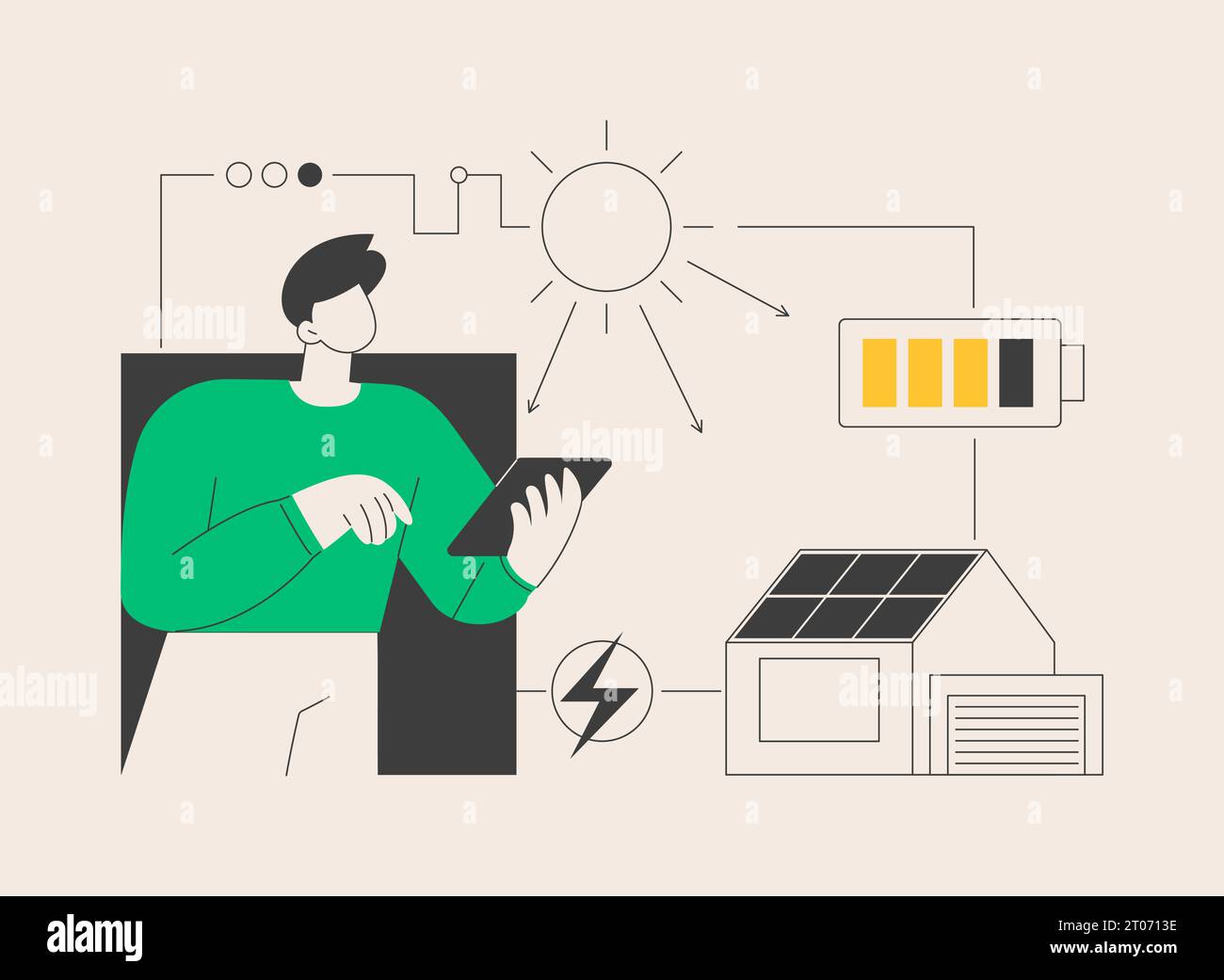 Solar energy abstract concept vector illustration Stock Vector Image ...
