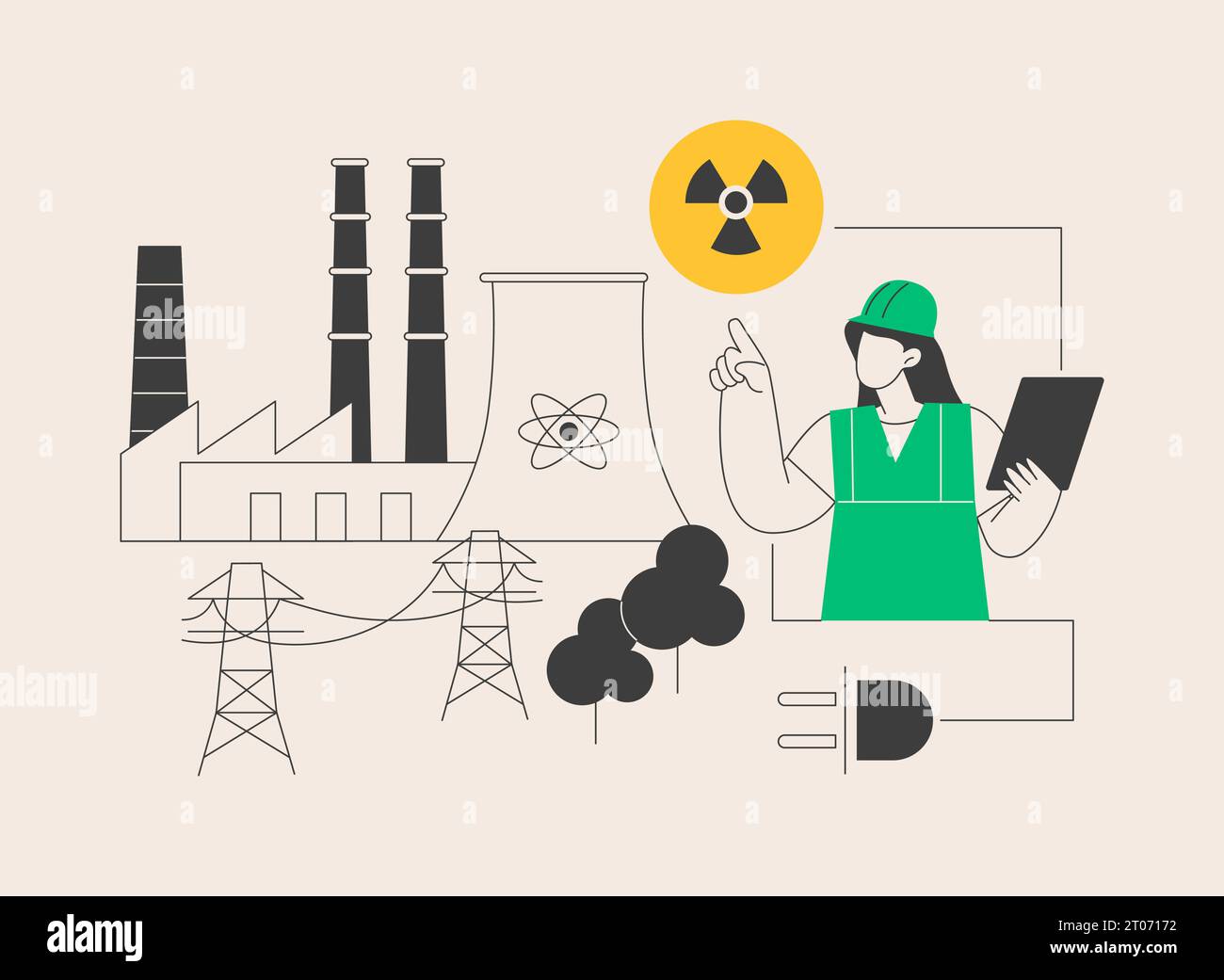 Nuclear energy abstract concept vector illustration Stock Vector Image ...
