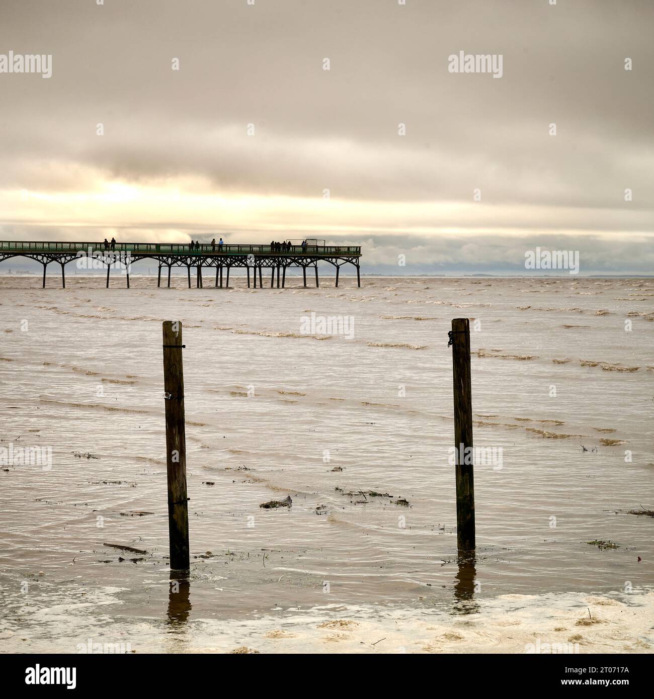 St Annes pier at high tide Stock Photo - Alamy