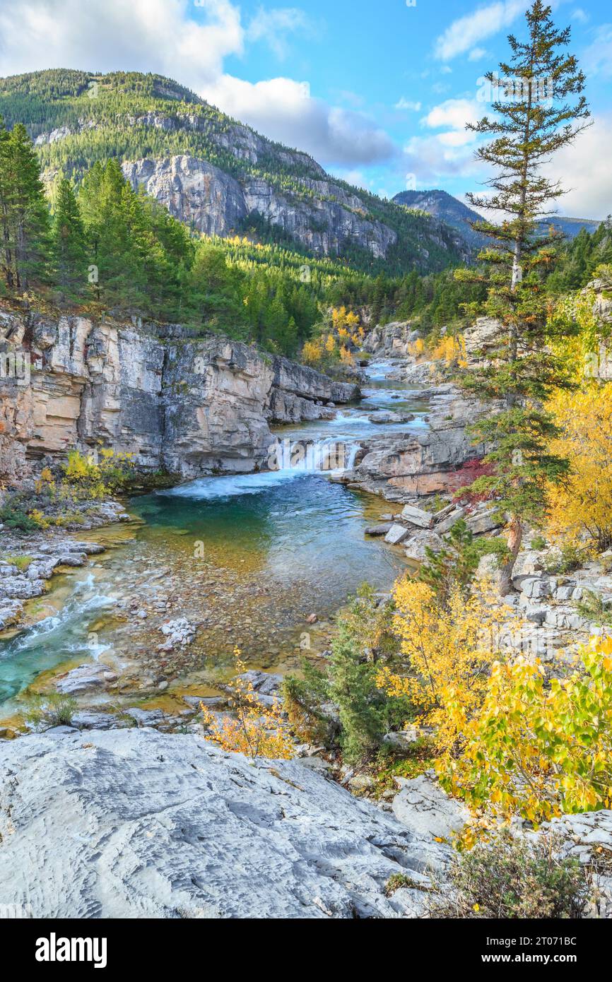 fall colors along the dearborn river in the devils glen area of the ...