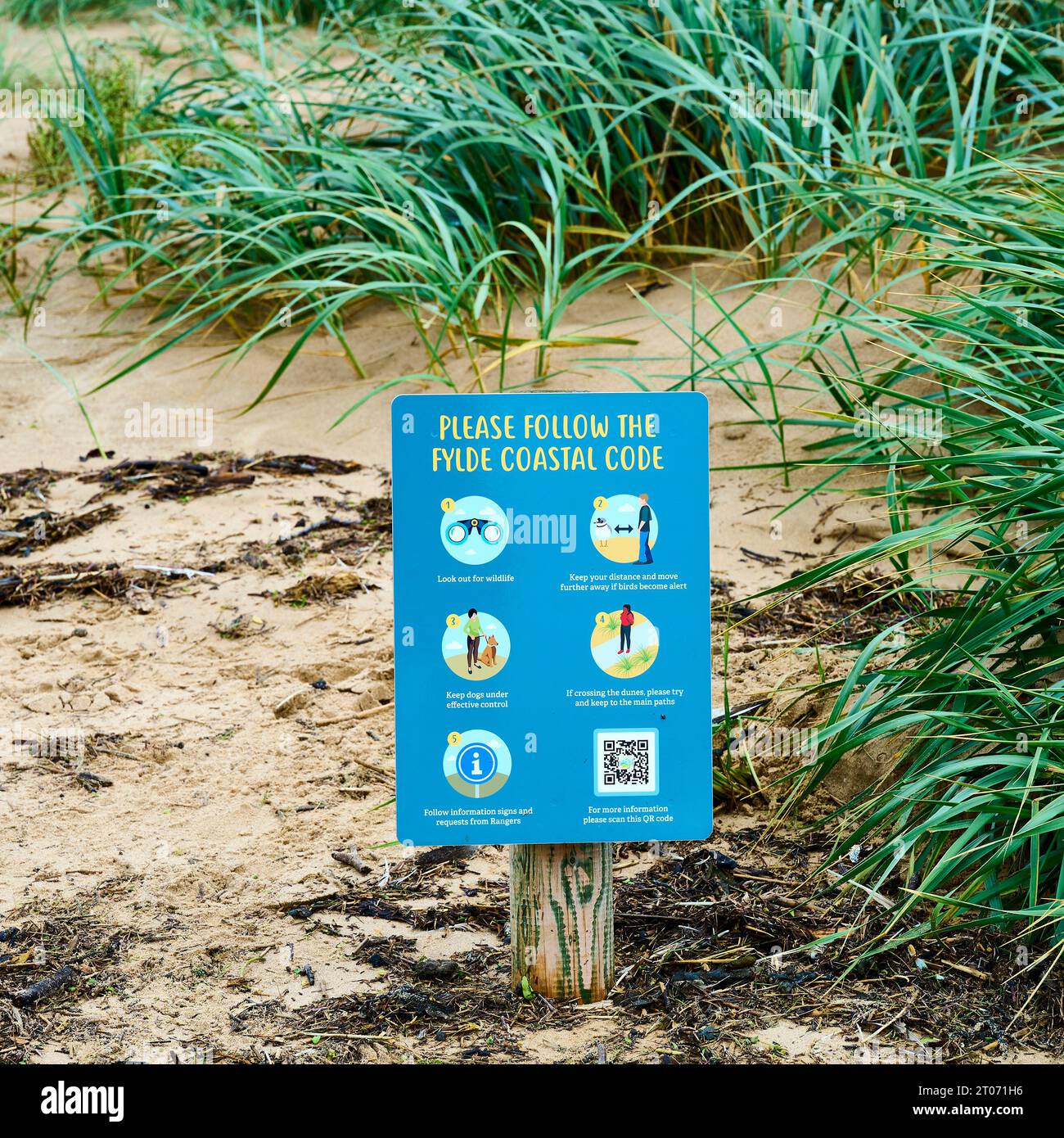 Follow the Fylde coastal code sign Stock Photo - Alamy