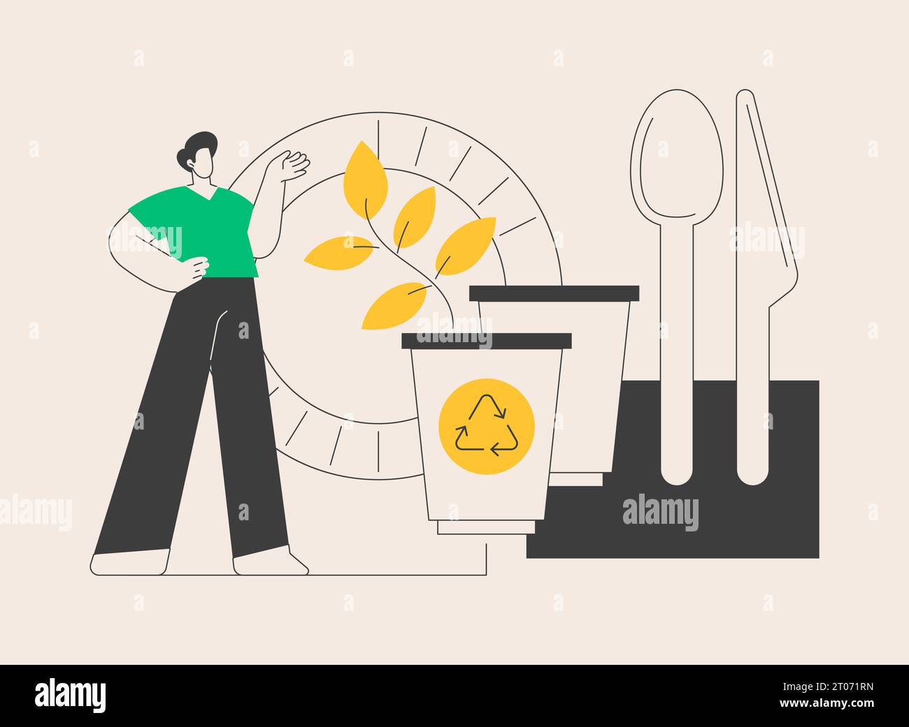 Biodegradable disposable tableware abstract concept vector illustration Stock Vector Image & Art ...