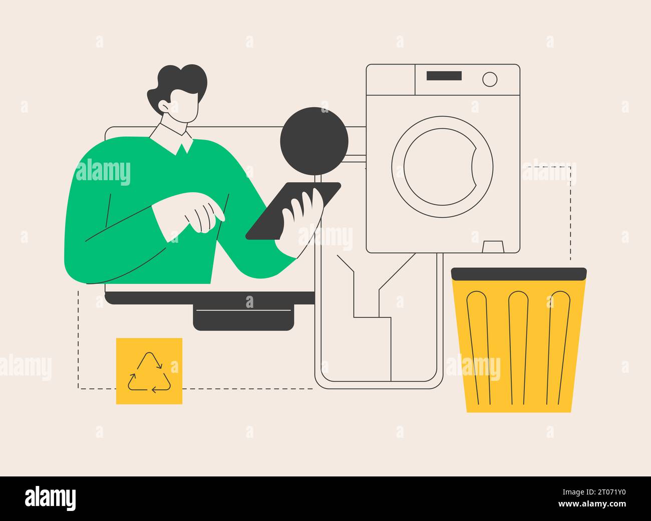 E-waste reduction abstract concept vector illustration Stock Vector ...