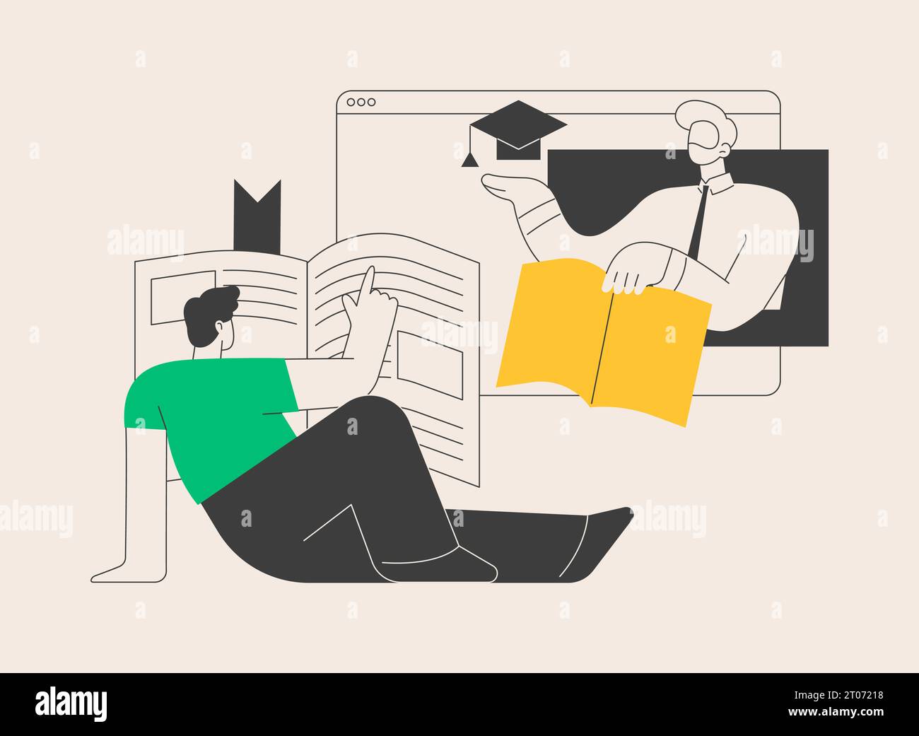 Distance learning abstract concept vector illustration Stock Vector ...