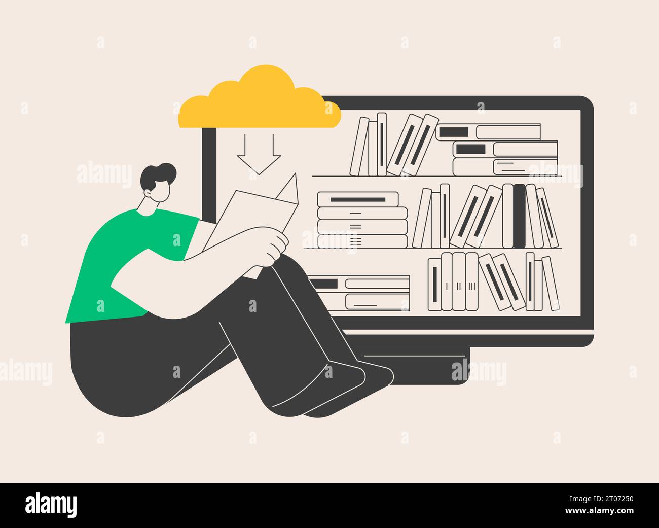 E-library abstract concept vector illustration Stock Vector Image & Art ...