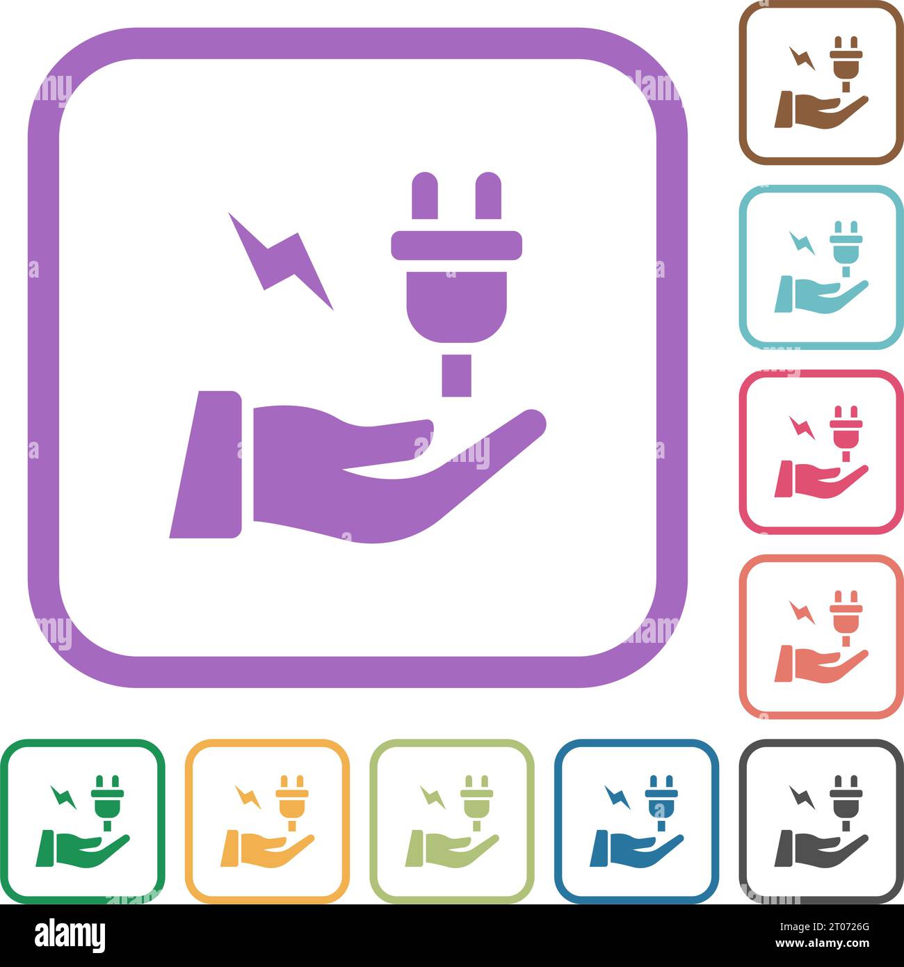 Energy services simple icons in color rounded square frames on white background Stock Vector ...