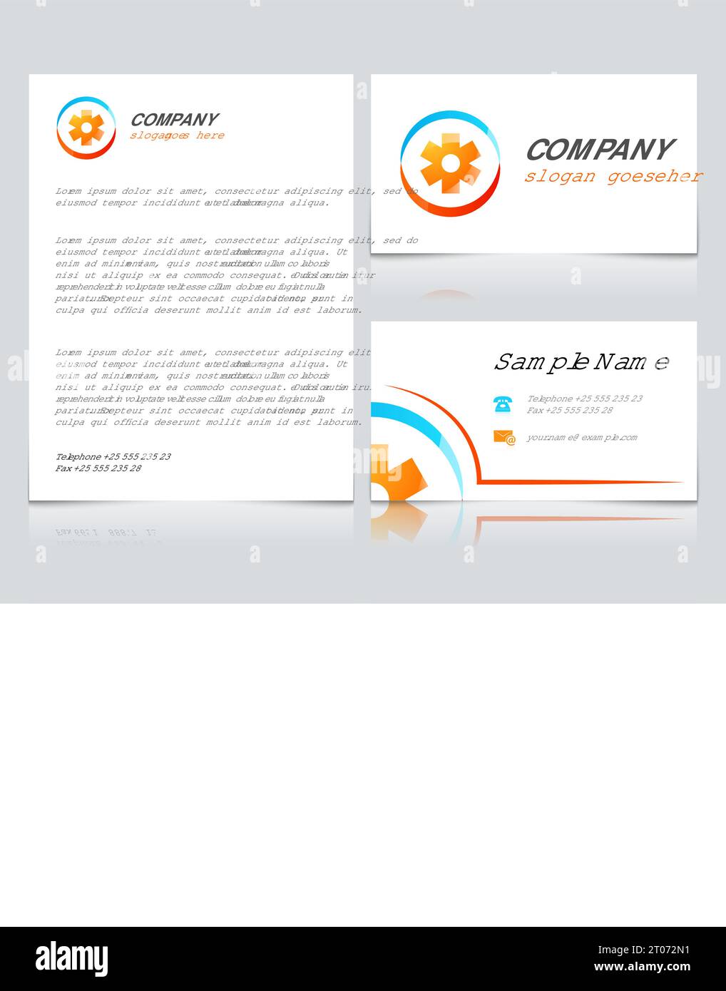 Medical paper business cards set with abstract assistance logos and ...