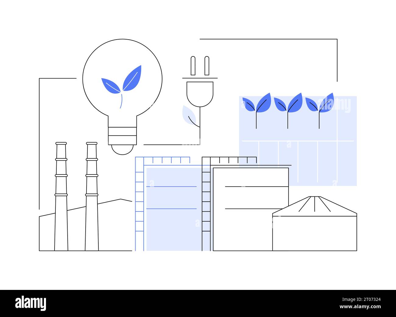 Biomass energy plant abstract concept vector illustration Stock Vector ...