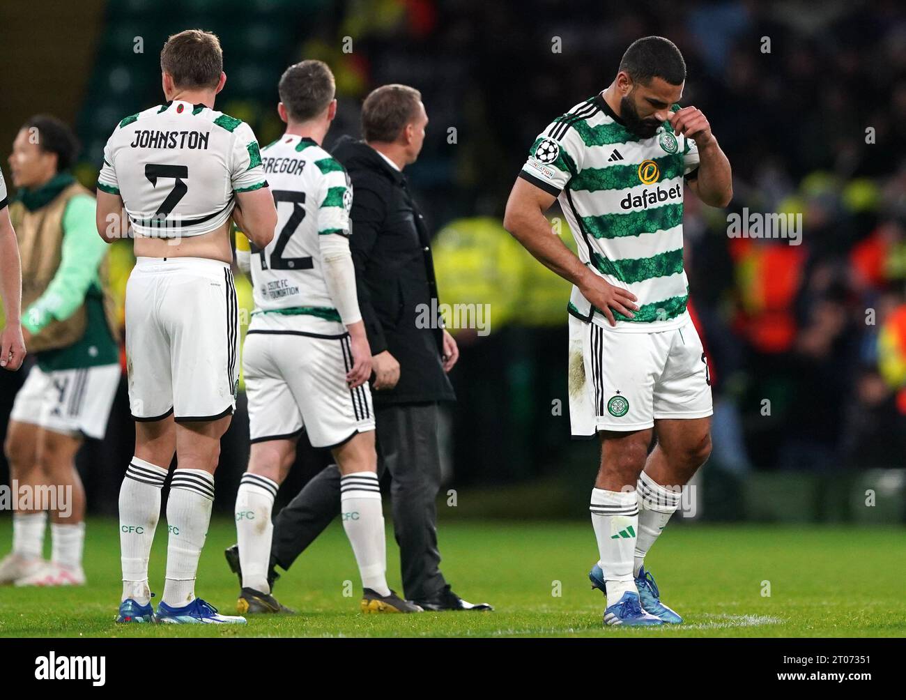 Celtic's Cameron Carter-Vickers (right) reacts following the UEFA ...