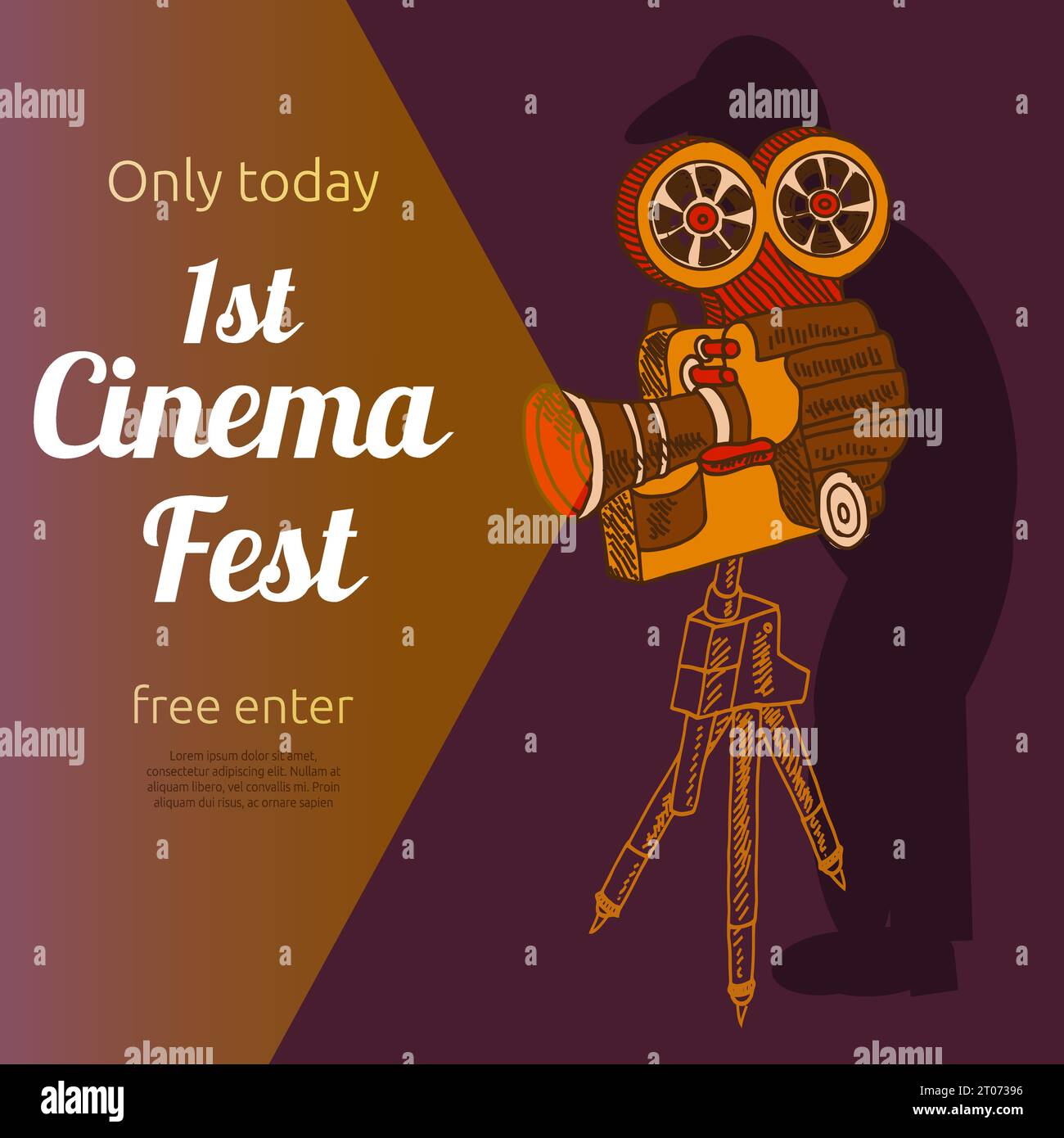 Vintage cinema 1st festival free entrance event billposter ...