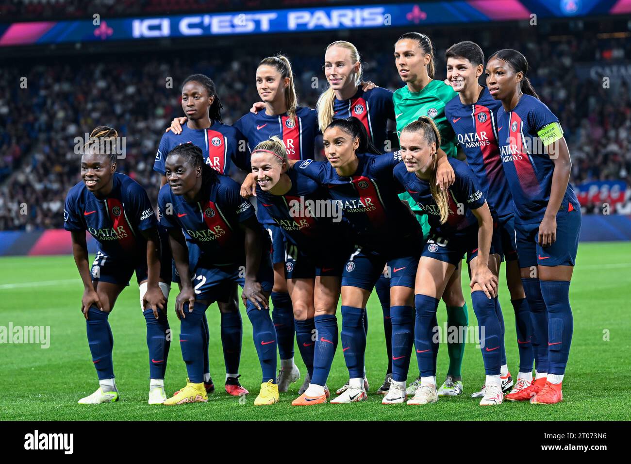 Paris, France. 01st Oct, 2023. Team players of PSG in group before the ...