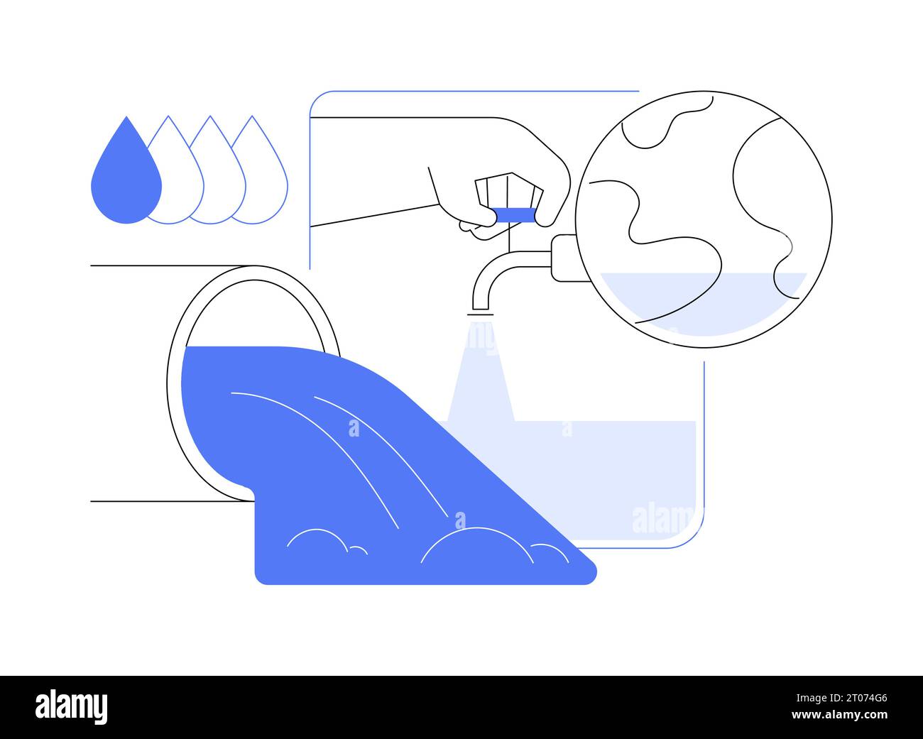 Fresh water overuse abstract concept vector illustration Stock Vector ...