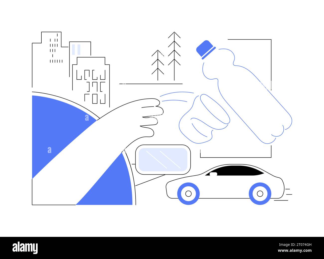 Plastic pollution abstract concept vector illustration Stock Vector ...