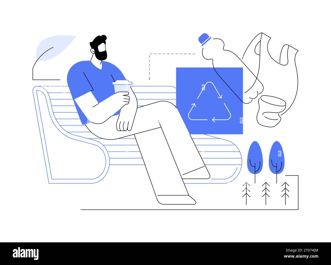 Recycled plastic bench Stock Vector Images - Alamy