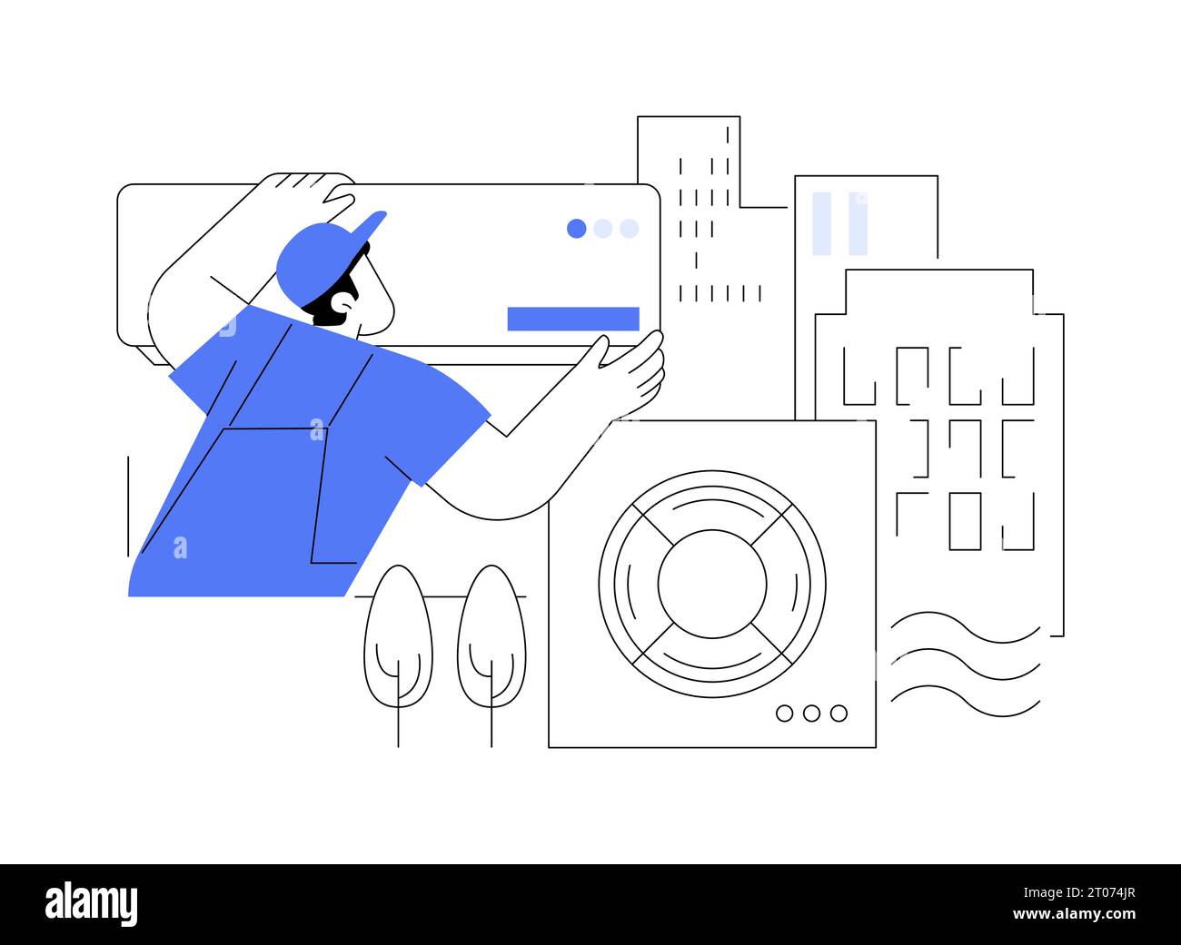 Industrial air conditioning abstract concept vector illustration Stock ...