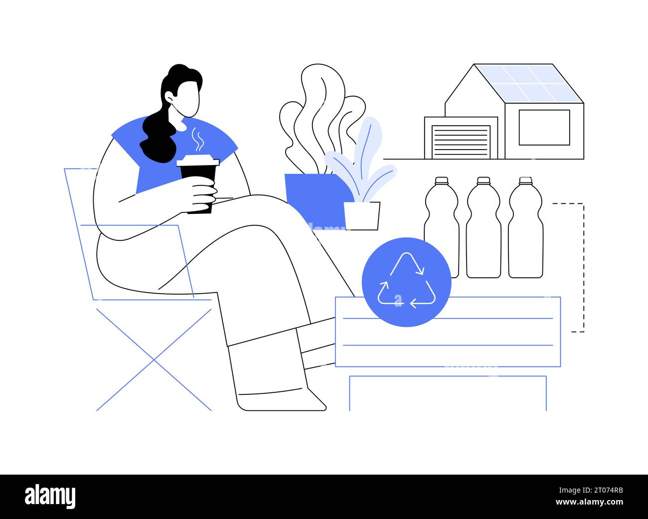 Sustainable lawn furniture abstract concept vector illustration Stock ...