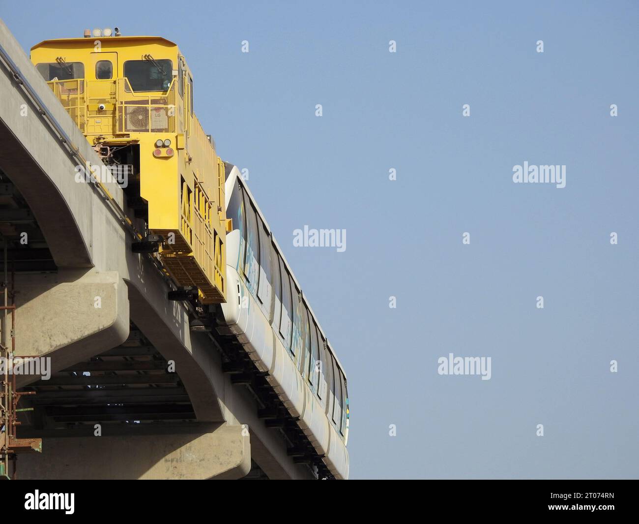 Cairo, Egypt, September 29 2023: installation of Egypt monorail vehicle ...