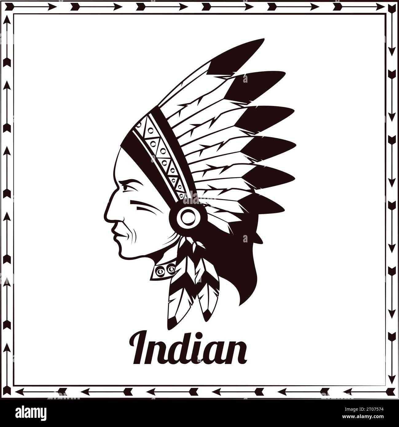 American indian traditional head of clan chieftain ethnic tribe leader ...