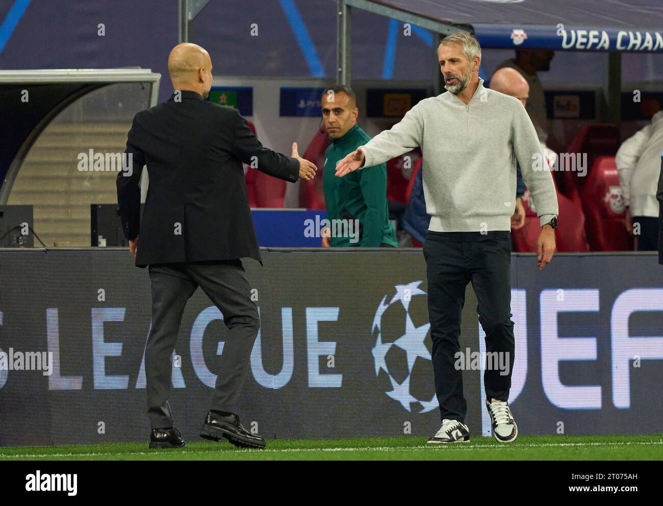 Pep GUARDIOLA , MANCITY Trainer Marco Rose, RB Leipzig team manager ...