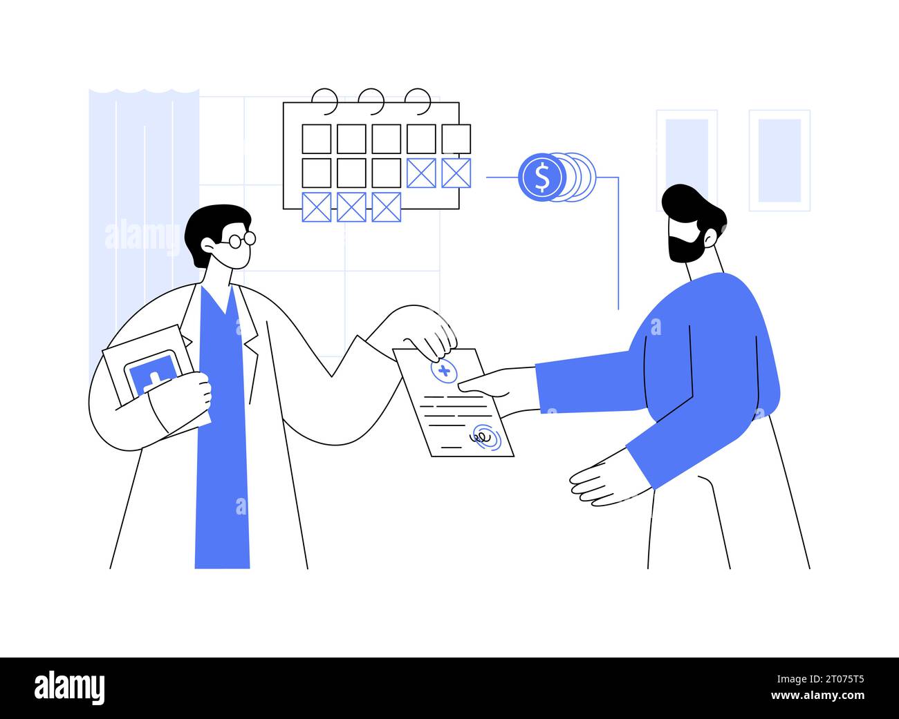 Receive paid sick leave abstract concept vector illustration Stock ...