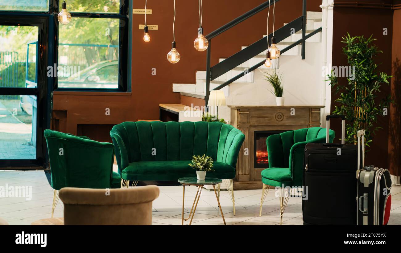 Hotel reception with luxury design and modern elegant furniture ...