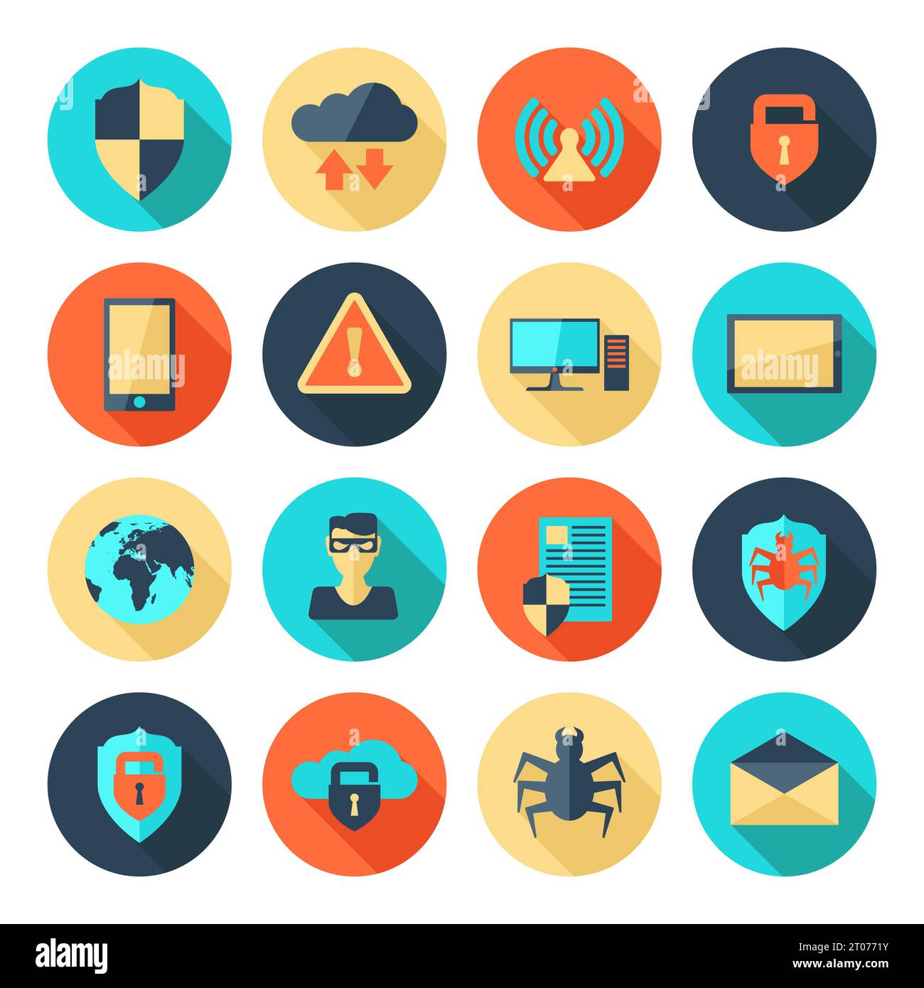 Network information data security website application icons set ...