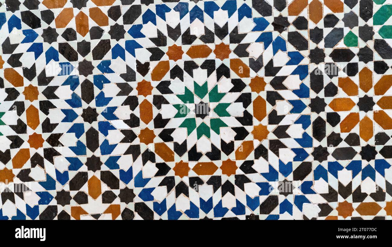 Traditional Morocco tiles with Islamic design, handcrafted colorful ...
