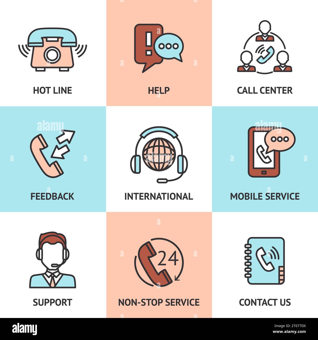 Call center design concept Stock Vector Images - Alamy