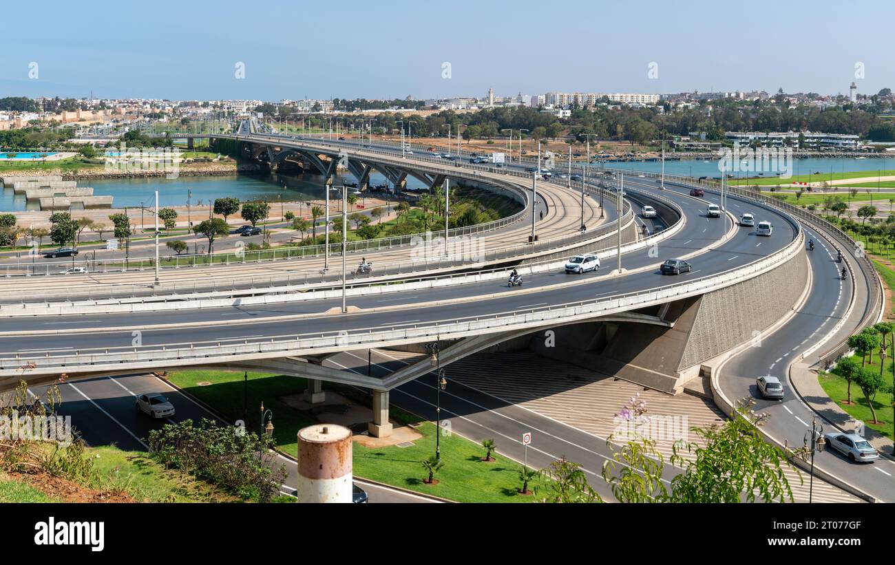 Rabat, Morocco - 9 September 2022: Hassan II Bridge is a big wide ...