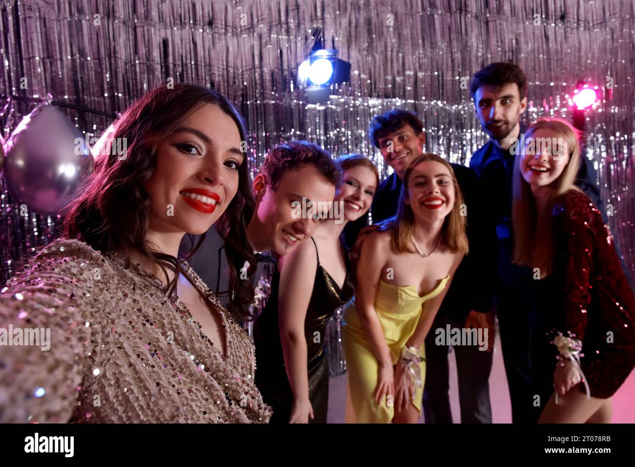 Young people taking selfie on prom night Stock Photo - Alamy