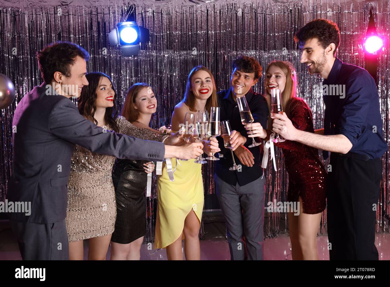 Young people drinking champagne on prom night Stock Photo - Alamy