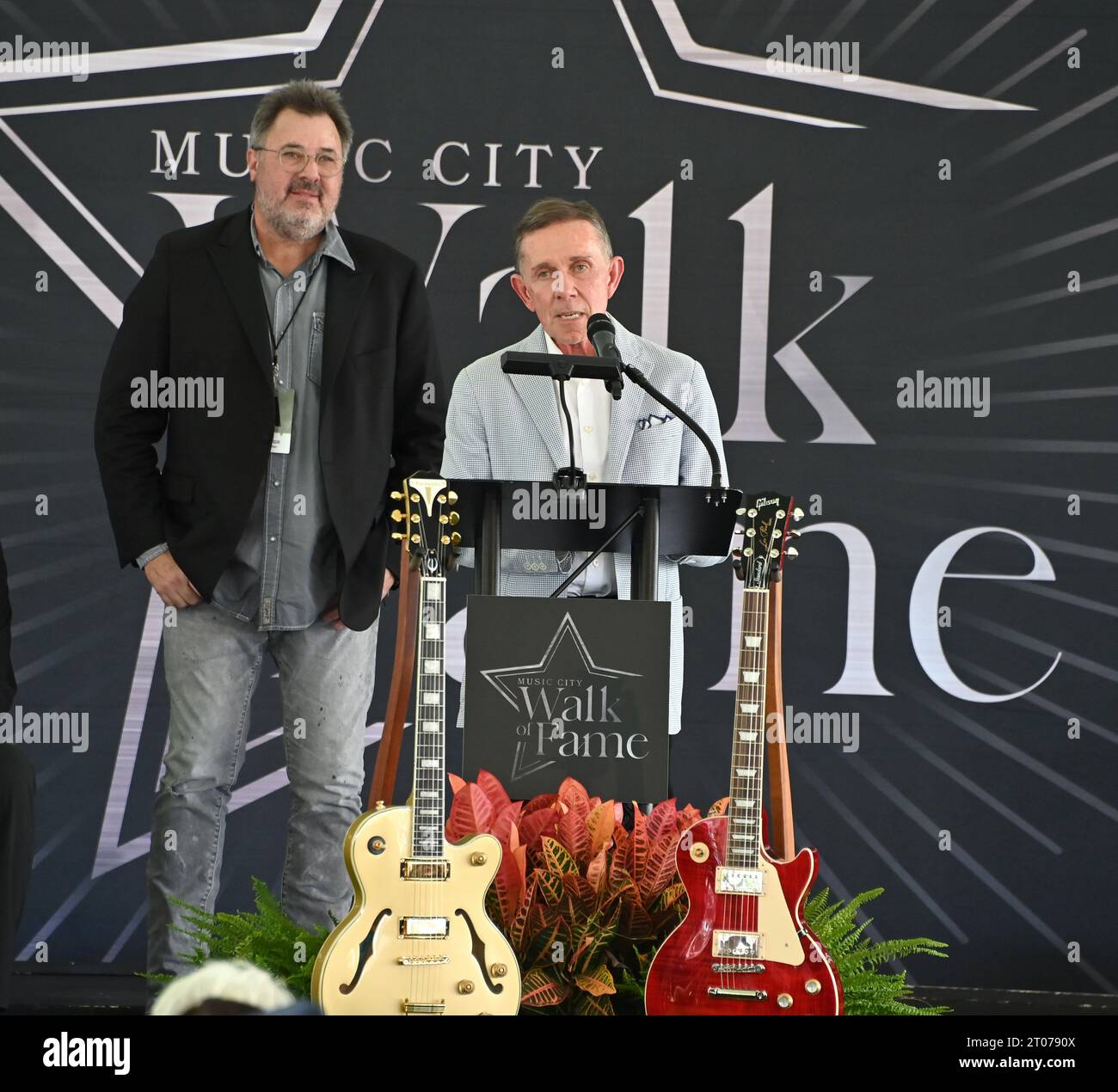 Nashville, USA. 04th Oct, 2023. Vince Gill and Joe Galante at the 2023 ...