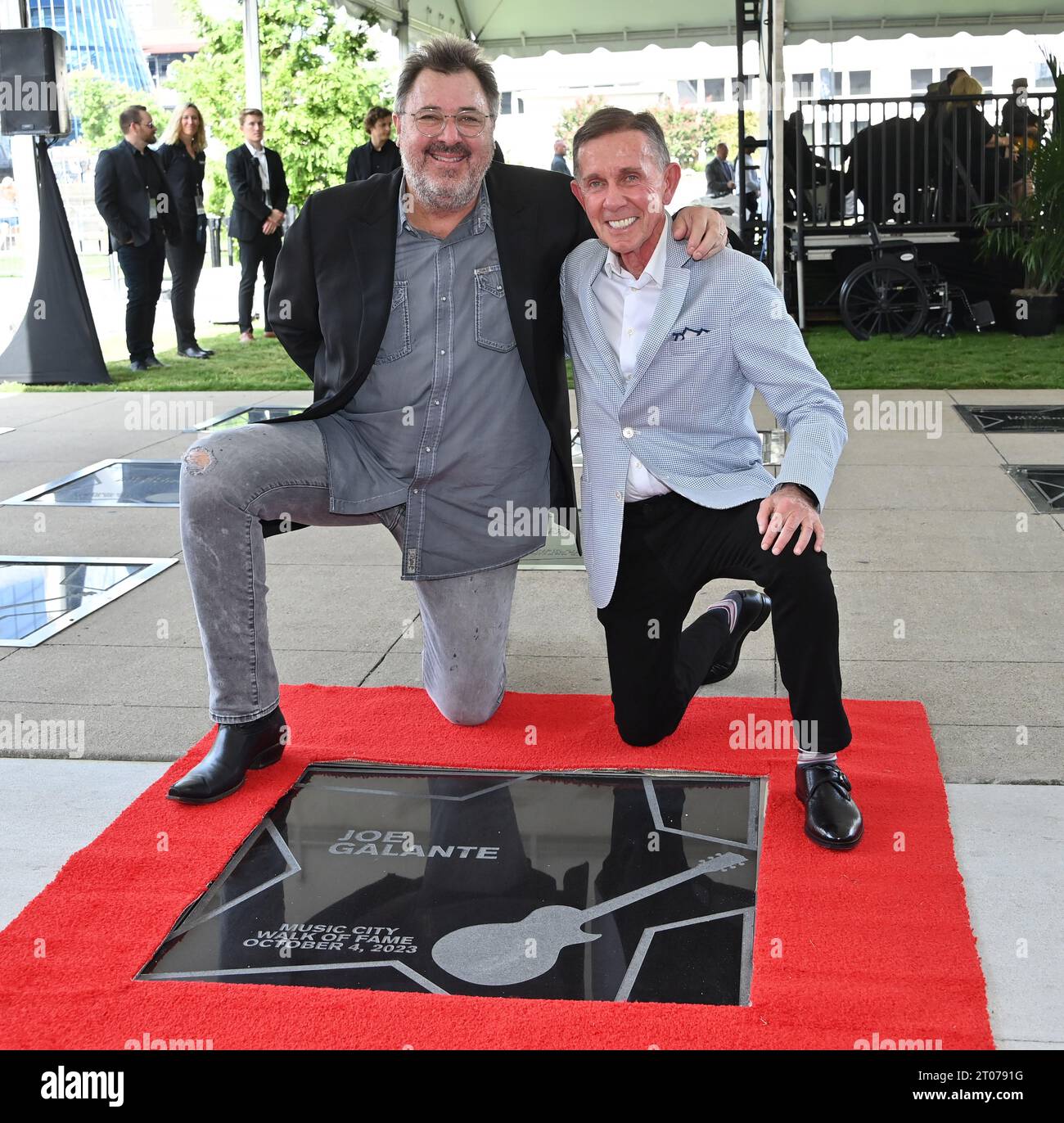 Nashville, USA. 04th Oct, 2023. Vince Gill and Joe Galante at the 2023 ...