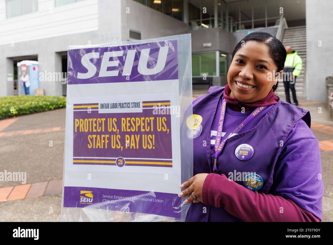 Portland, USA. 04th Oct, 2023. About four thousand members of SEIU ...