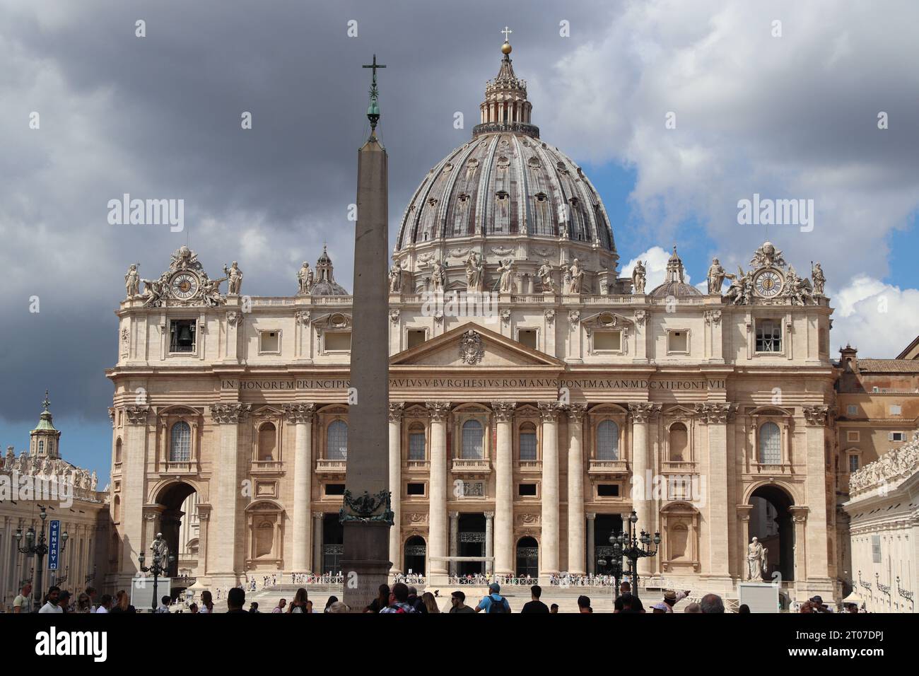 Facade and dome of The Papal Basilica of Saint Peter in the Vatican ...