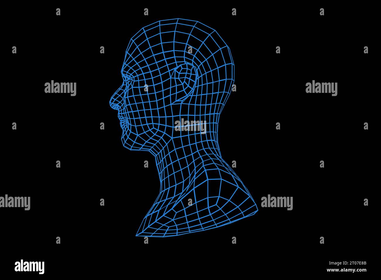 Three dimensional mesh image of a man face Stock Photo - Alamy