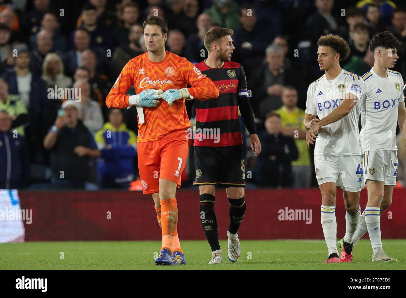 Leeds, UK. 04th Oct, 2023. Asmir Begovi? #1 of Queens Park Rangers is ...