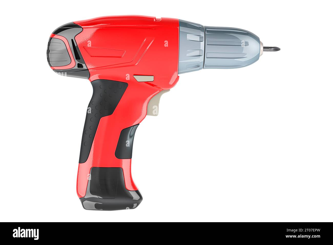 Cordless electric screwdriver. Screw gun, 3D rendering isolated on ...