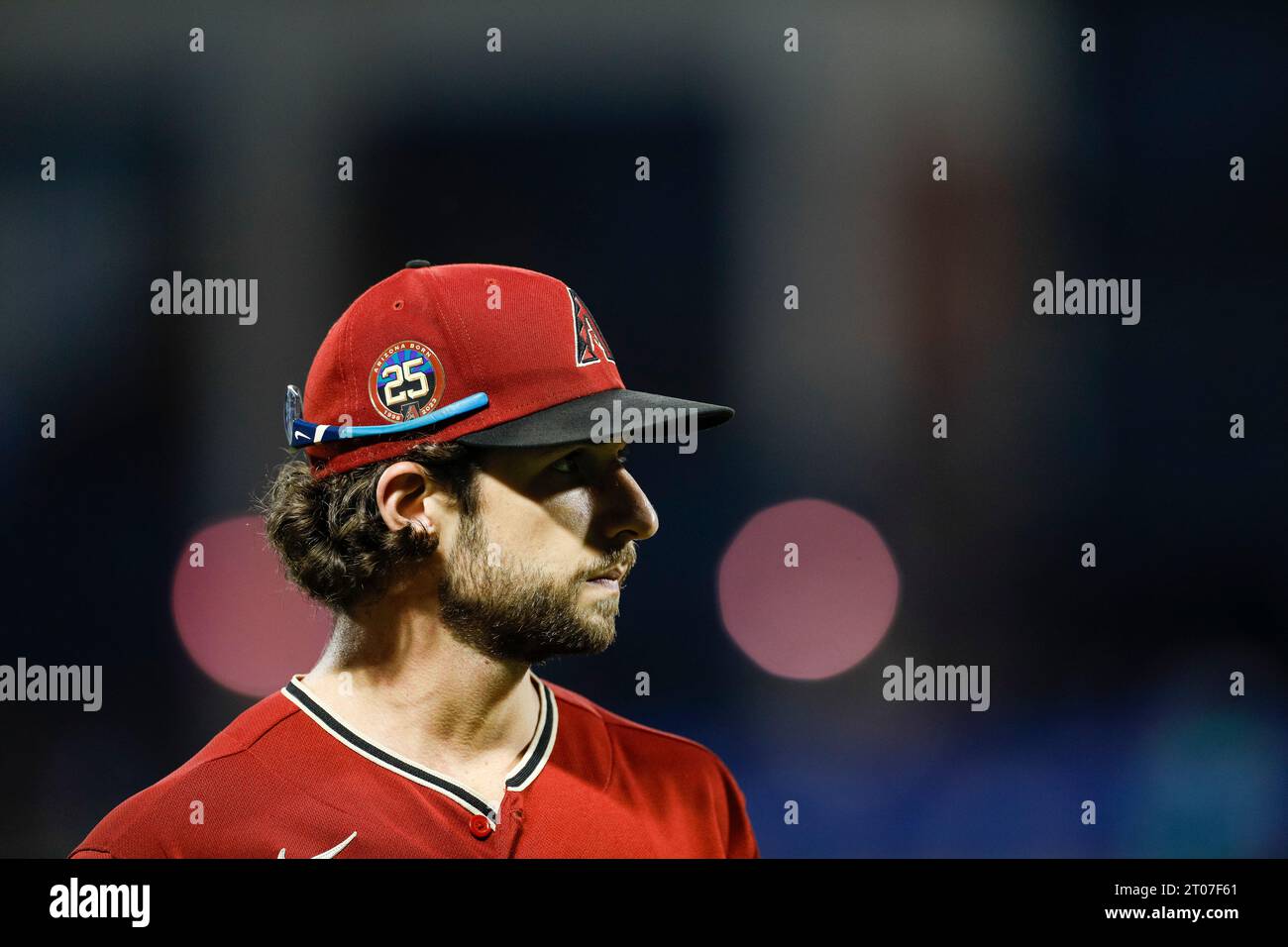 Arizona Diamondbacks starting pitcher Zac Gallen (23) looks on during a ...
