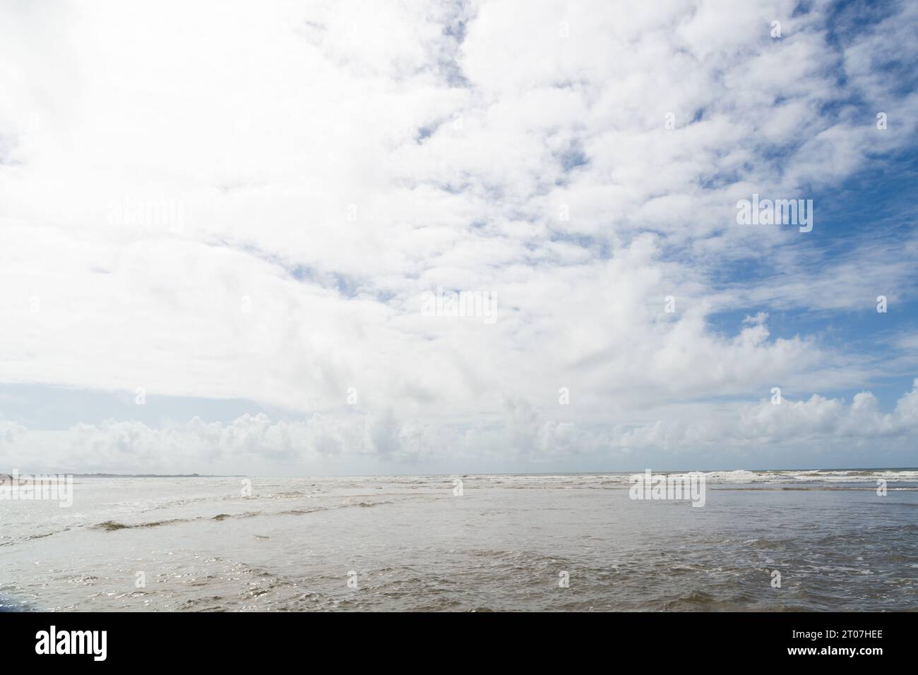 Waters from a river that flows into the sea. white sand on the beach ...