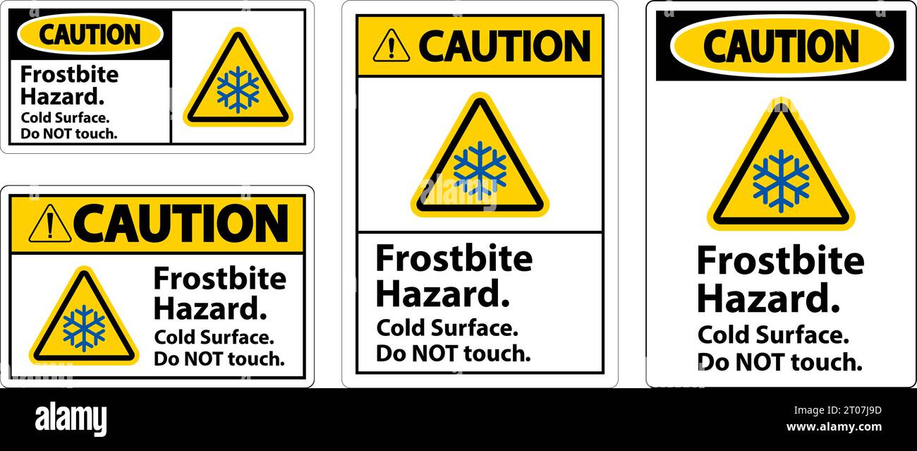 Caution Sign Frostbite Hazard, Do not Touch Cold Surface Stock Vector ...