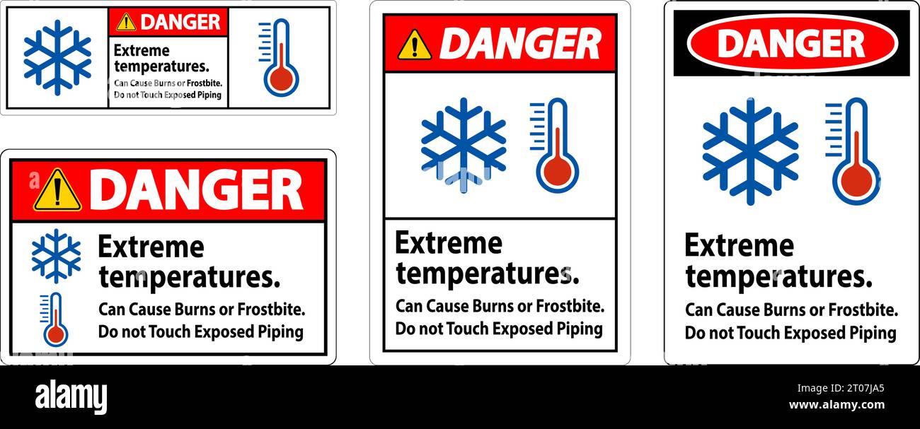 Danger Sign Extreme Temperatures, Can Cause Burns or Frostbite, Do not ...